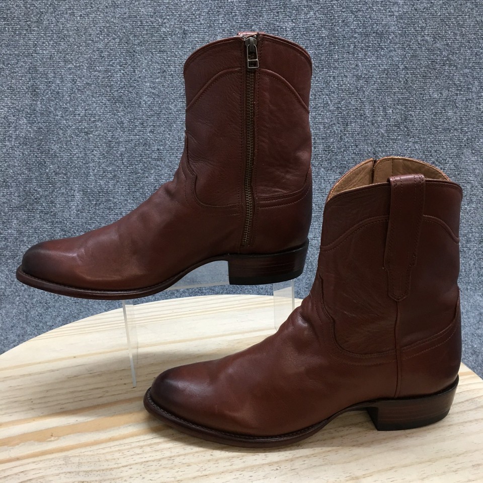 Tecovas Western Cowboy Boots Men 10.5 D Brown Leather The Johnny Zip ...