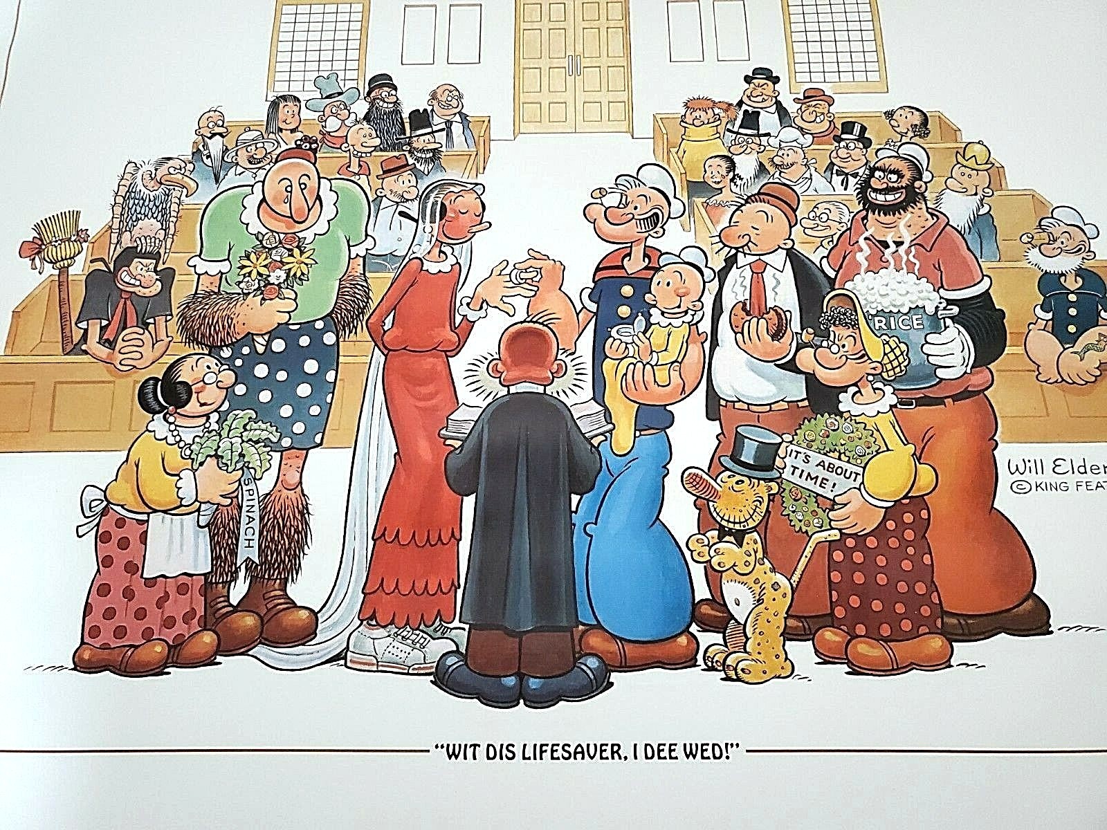 "Popeye's Wedding" 1987 signed Will Elder Print, 22" x 28" Limited Edition, Rare | eBay