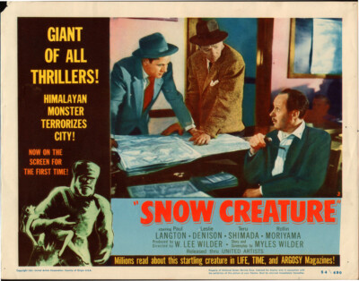 Snow Creature Original Lobby Card #3 1955 Horror | eBay