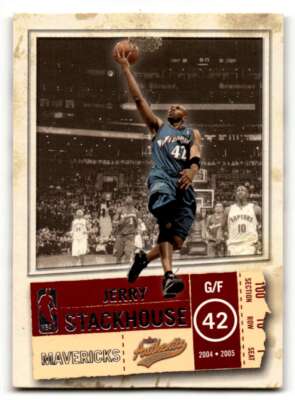 2004 Fleer Authentix #61 Jerry Stackhouse Dallas Mavericks Basketbal ID ...