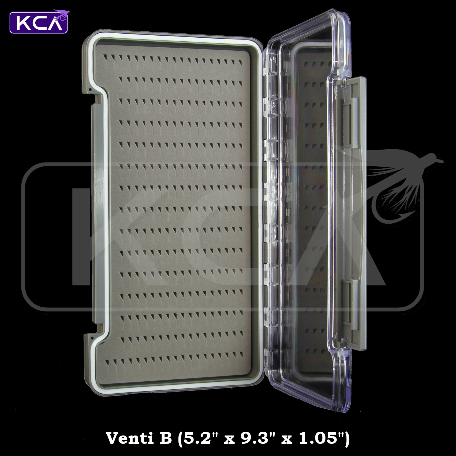KCA Slim Fly Box, Waterproof, Clear Lid, 3 Sizes, 3 Inserts | eBay