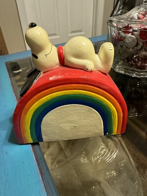 Vintage Snoopy Laying On Rainbow Coin Bank 1958-1966 | eBay