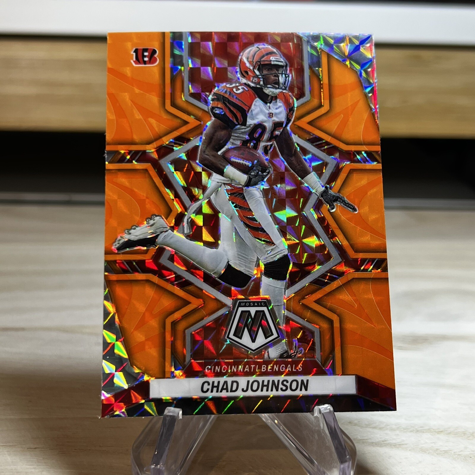 2022 Mosaic Chad Johnson Orange Reactive Prizm #45 Cincinnati Bengals ...