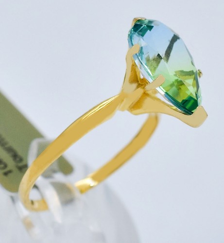 GENUINE 3.66 Cts GREEN FLUORITE RING 10K YELLOW GOLD - Free Appraisal Service | eBay