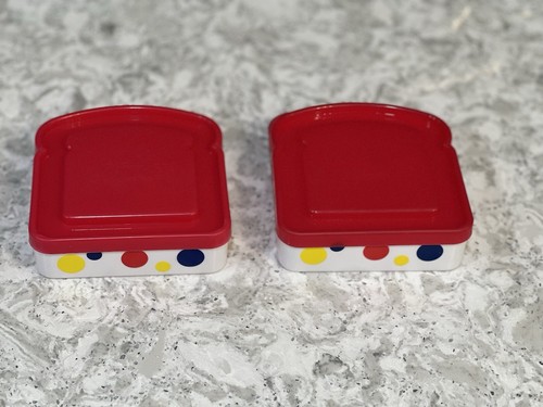 Set Of 2 Wonder Bread Sandwich Containers School Lunch Box Plastic Red ...