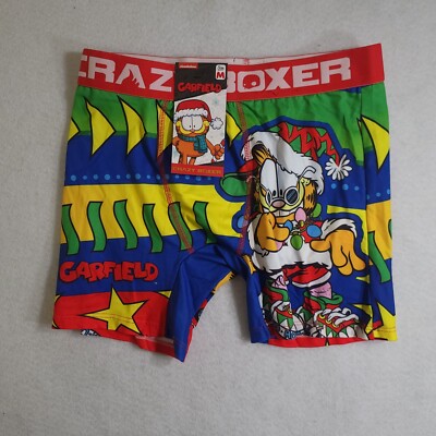 Crazy Boxer Briefs Garfield Cat Mens Size M TV Cartoons Gift Underwear ...
