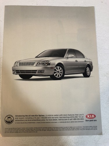 2001 Kia Print Ad Advertisement Advert Vtg pa7 | eBay