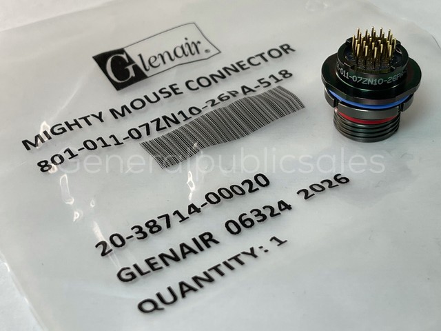 GLENAIR 26 PIN MIGHTY MOUSE MIL-SPEC CIRCULAR CONNECTOR 801-011-07ZN10 ...