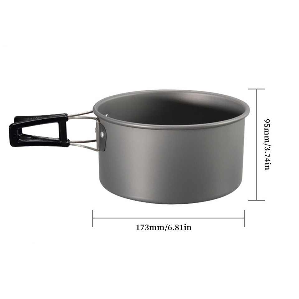 Camping Cookware Set Camping Survival Stove Pot Pans Kit Portable Mess ...