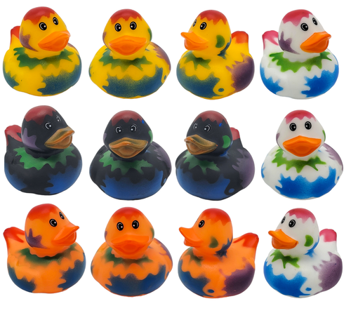 Splat Rubber Duckies (2") Standard Size. (12 Pack) Colorful Paint ...