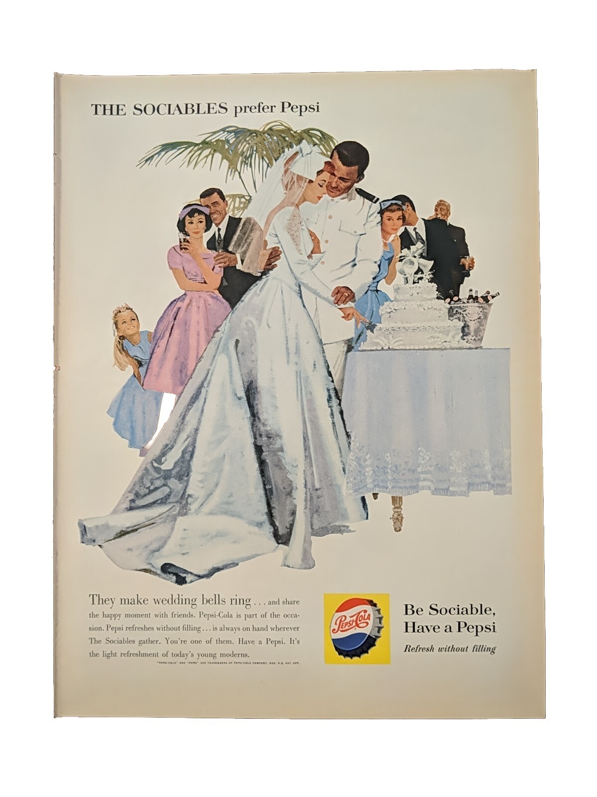 1960 vintage Pepsi Cola print ad, the sociables prefer Pepsi | eBay