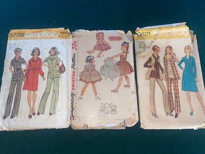 (3)-Vintage Simplicity Clothing Patterns 3528 5735 9621 | eBay