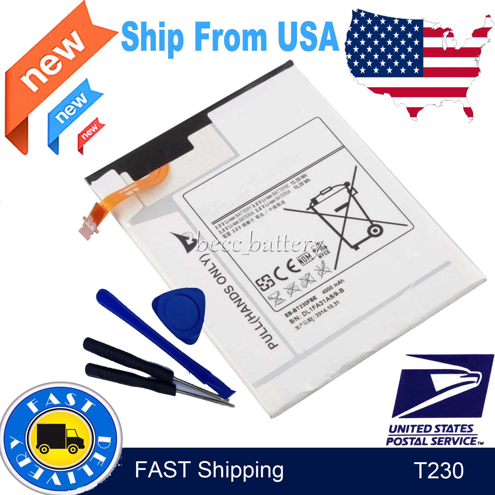 New Replacement Battery For Samsung Galaxy Tab 4 7.0 SM-T230 SM-T230R ...