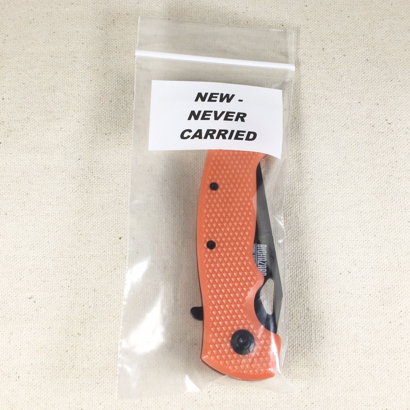 WARTECH LOCK BLADE EDC KNIFE EMERGENCY BLAZE ORANGE BIOHAZARD KNIVES | eBay