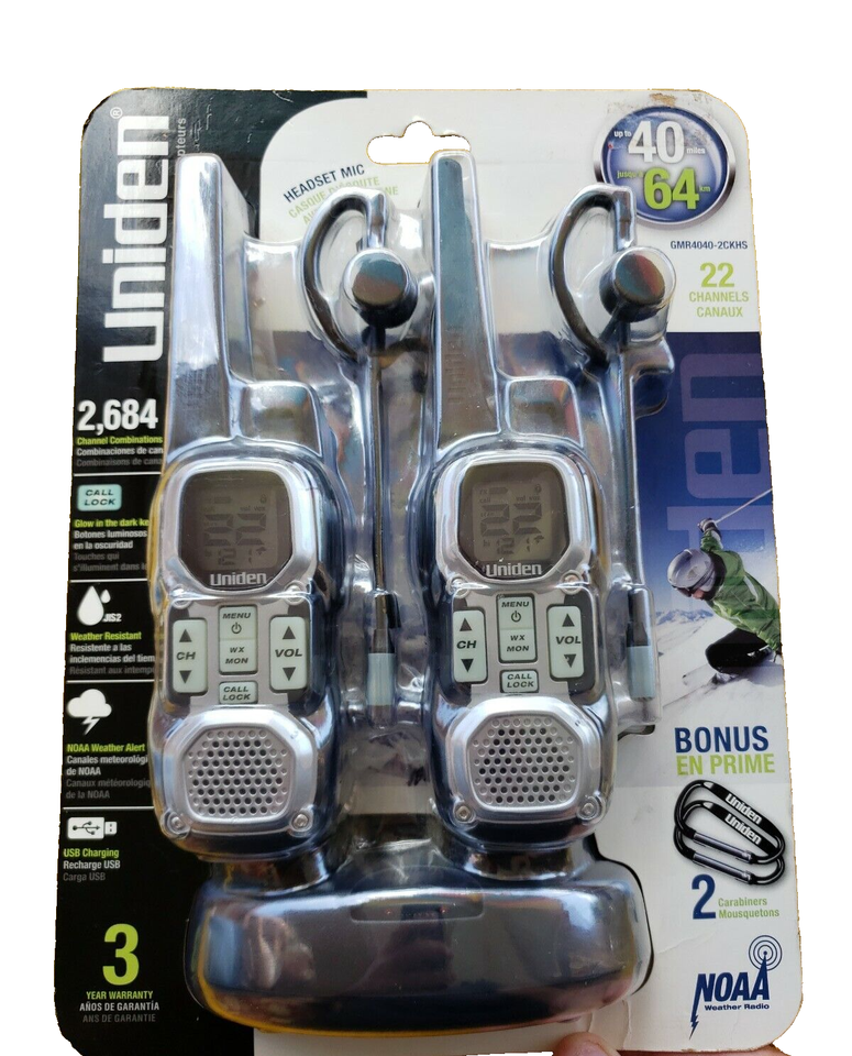 Uniden 2-way Radios GMR4040-2CKHS 40 miles 22 channels w/headset ...