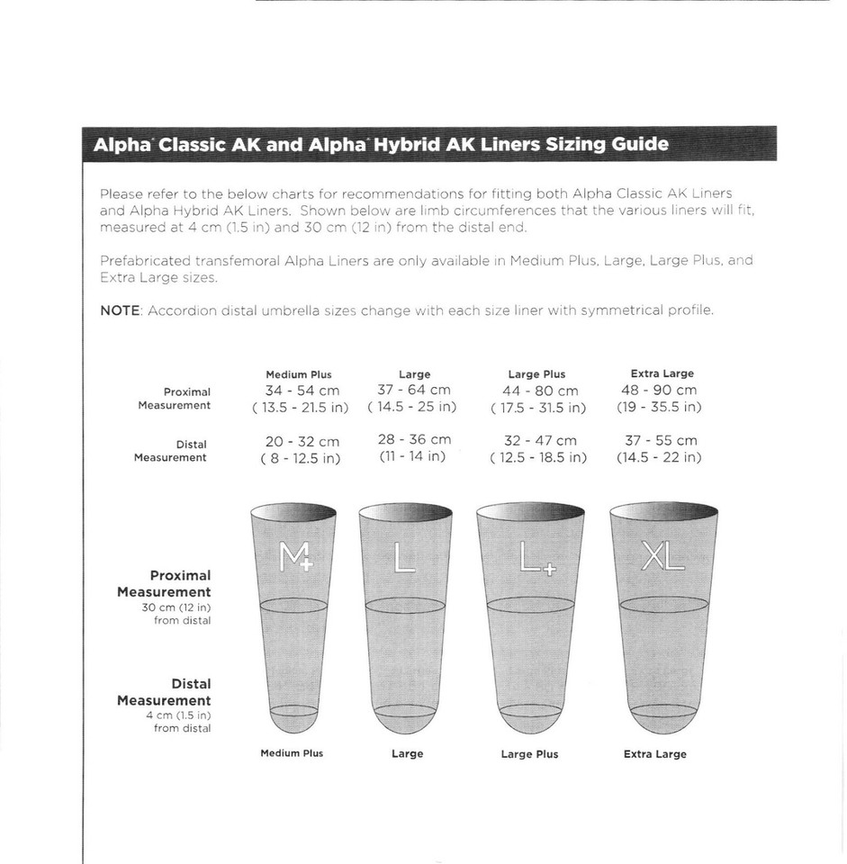 Alpha Hybrid AK Prosthetic Cushion and Locking Pin Liners All Sizes ...