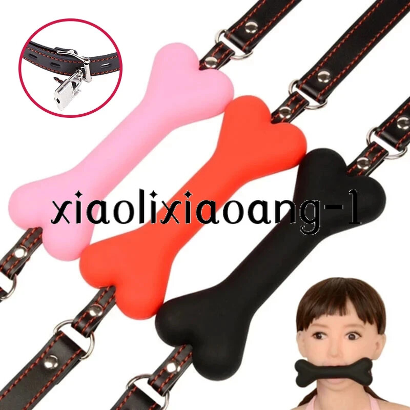Silicone Bite Breathable Gag Dog Bone Cute Solid Harness Restraints ...