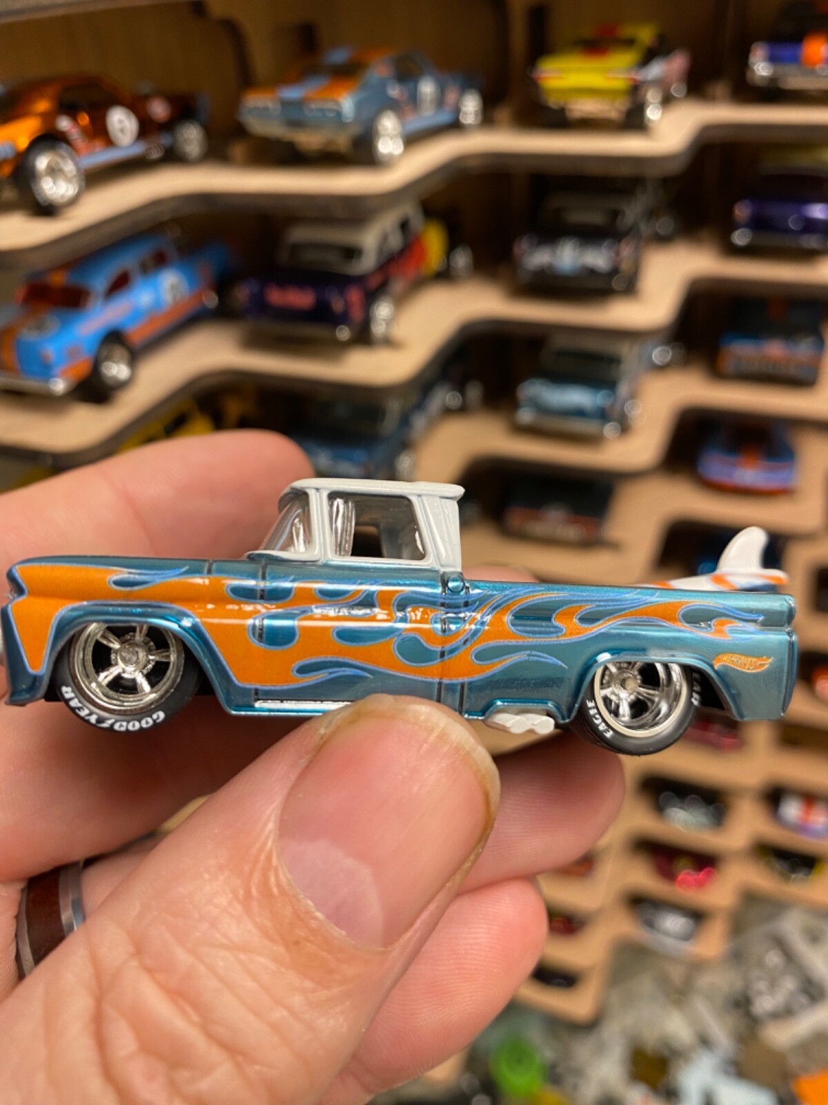 custom Hot Wheels 62 Chevy Truck flame decals real riders | eBay
