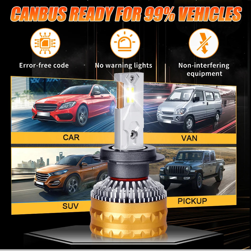 H4 Led Car Headlight LED H7 H8 H9 H11 H1 9005 Fog Bulb 1300W 1500000LM ...