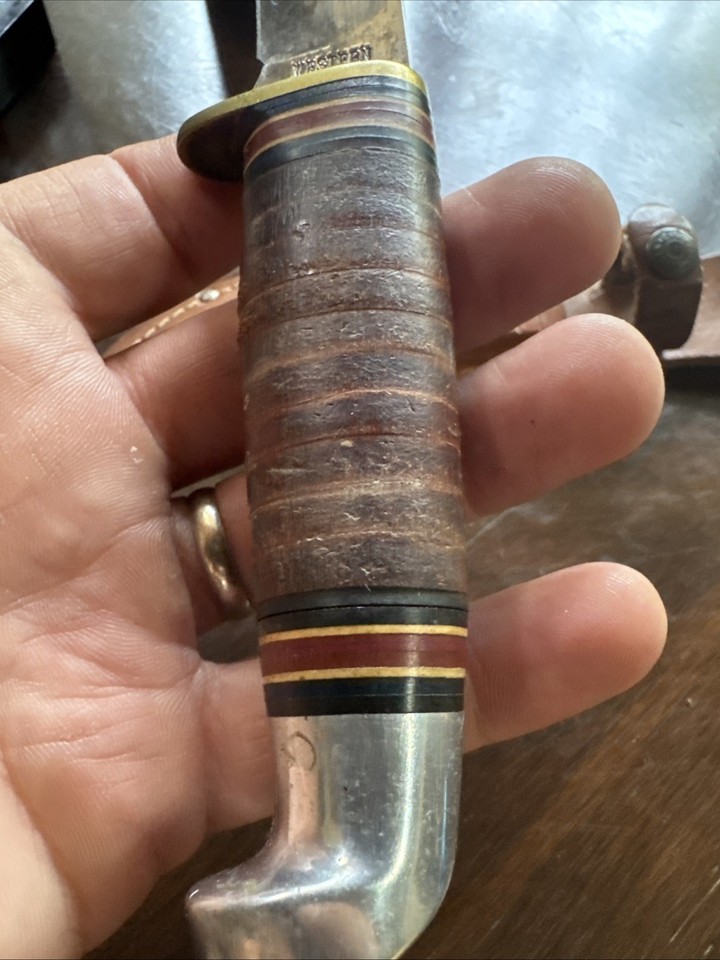 WESTERN CUTLERY L66 FIXED BLADE HUNTING KNIFE w/ORIGINAL SHEATH ...