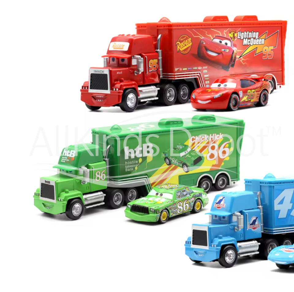 Disney Pixar Cars Mack Hauler Truck with Lightning McQueen | 95 Rust ...