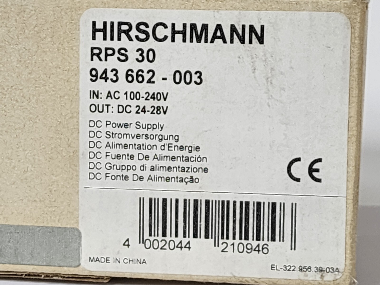 Hirschmann RPS 30 24v DIN Rail Power Supply for sale online | eBay