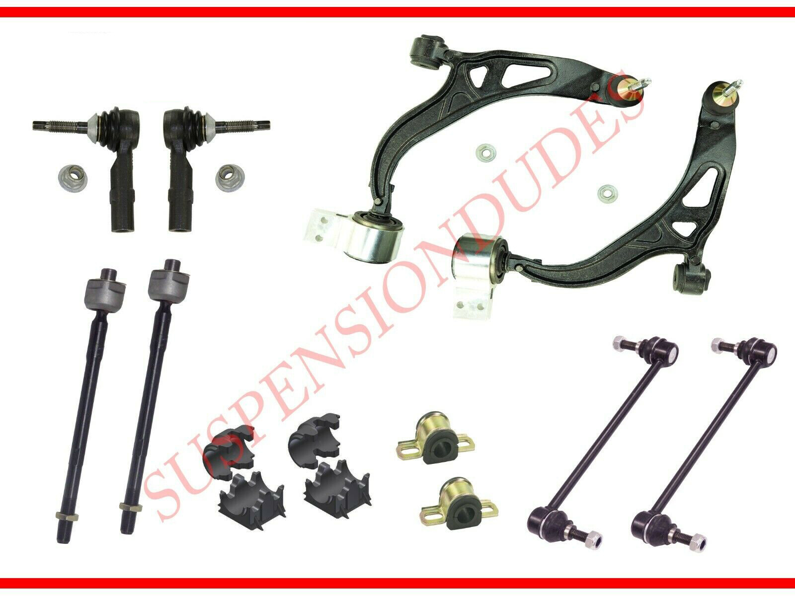 12PC Front Lower Control Arm Suspension Kit Fits 2011-2017 Ford ...