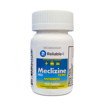 Reliable-1 Meclizine HCL Antiemetic Tablets Motion Sickness 25 mg 100 ...