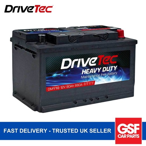 DriveTec Car Battery DM110 12V 80Ah 660A B13 3 Years Warranty T1 ...