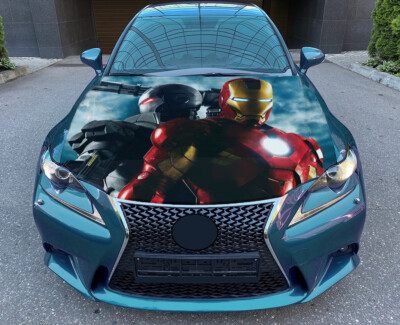 Iron Man & War Machine Car Hood Wrap Vinyl Decal Color Graphics Sticker ...