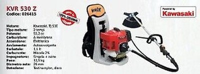 Trimmer To Backpack Kvr 530 Z Kaaz With Engine Kawasaki Tj 53E 53.2 Cc ...