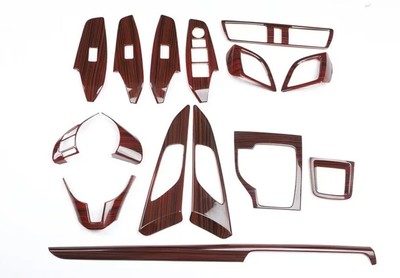 For Mazda 3 2014-2016 Peach Wood Grain Glossy Car Interior Kit Cover ...