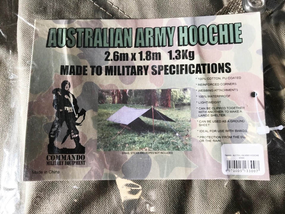 Hoochie - Australian Half Shelter - Khaki- Army & Military | eBay