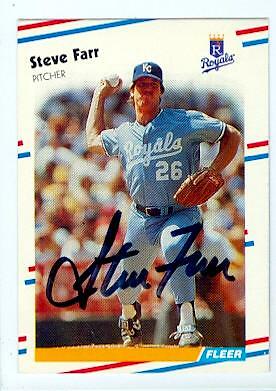 Steve Farr autographed baseball card (Kansas City Royals) 1988 Fleer ...