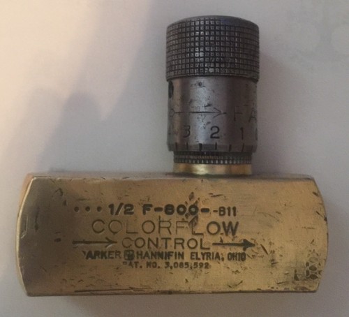 Parker F-800-B11 1/2" BRASS Flow Control Valve 2000PSI 138 BAR MAX 15 ...