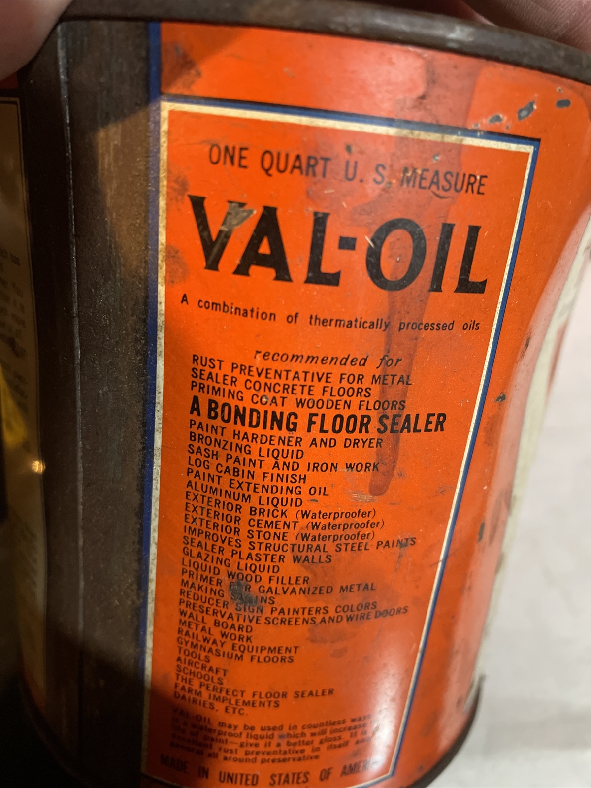 VTG Val-Oil Valspar Varnishes Paints Enamels 1 QT Advertising Can Some ...