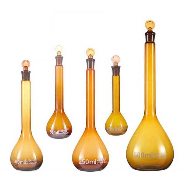 5ml - 1000ml Glass Transparent Amber Laboratory Volumetric Flasks w ...