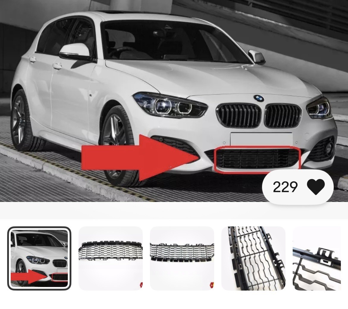 BMW 1 SERIES F20 F21 LCI M SPORT FRONT BUMPER CENTRE GRILL 2016-2018 ...