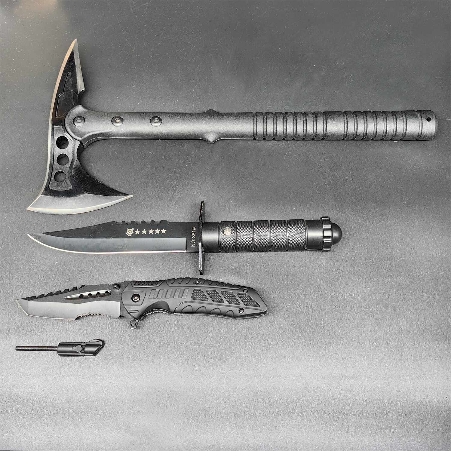 Outdoor Defense Tomahawk, Axe, Pocket Folding Knife, Nylon Sheath 3 ...