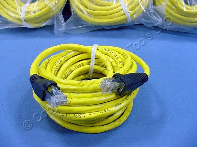 50 Leviton Yellow Cat 5e 15 Ft Ethernet LAN Patch Cords Network Cables ...