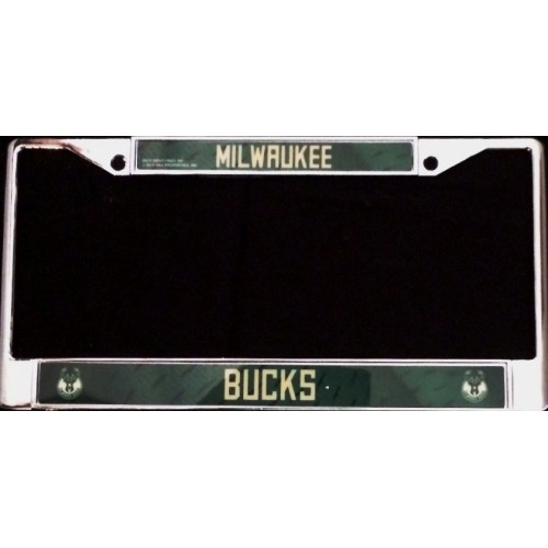 MILWAUKEE BUCKS TEAM LOGO NBA BASKETBALL CHROME LICENSE PLATE FRAME ...