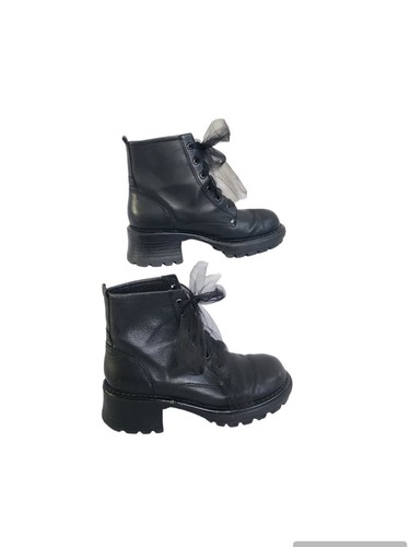 Vtg 90s SKECHERS Womens Black Chunky Platform Combat Boots Track Sole 8 ...