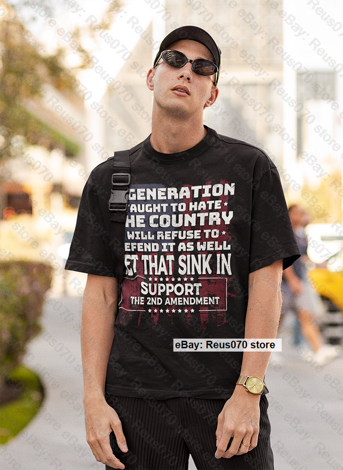 Support 2nd Amendment Gun Rights American USA Flag T Shirt Patriotic Saying Tee | eBay