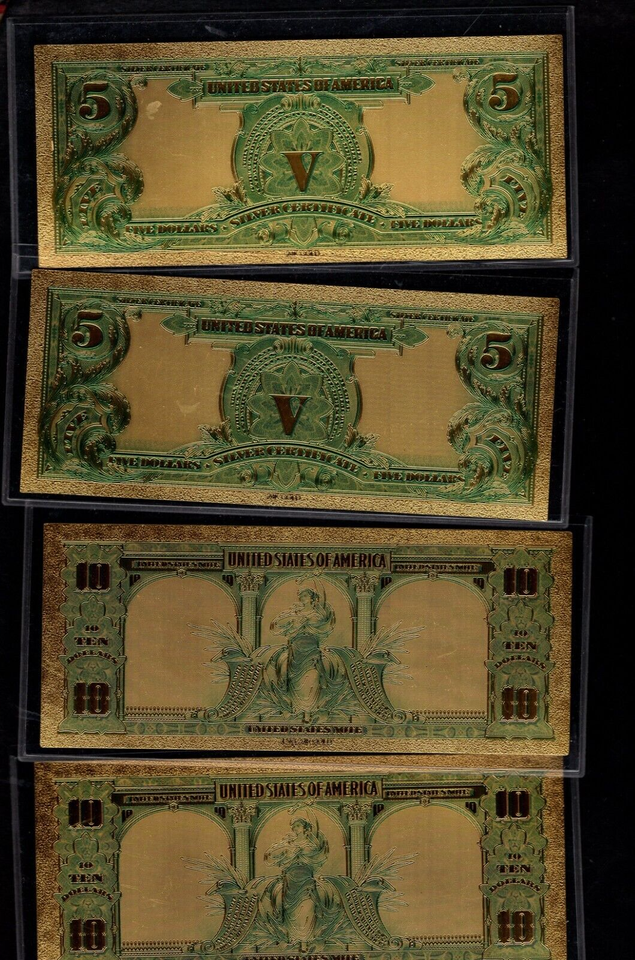 Group of 4 Gold Foil Novelty Banknotes | eBay