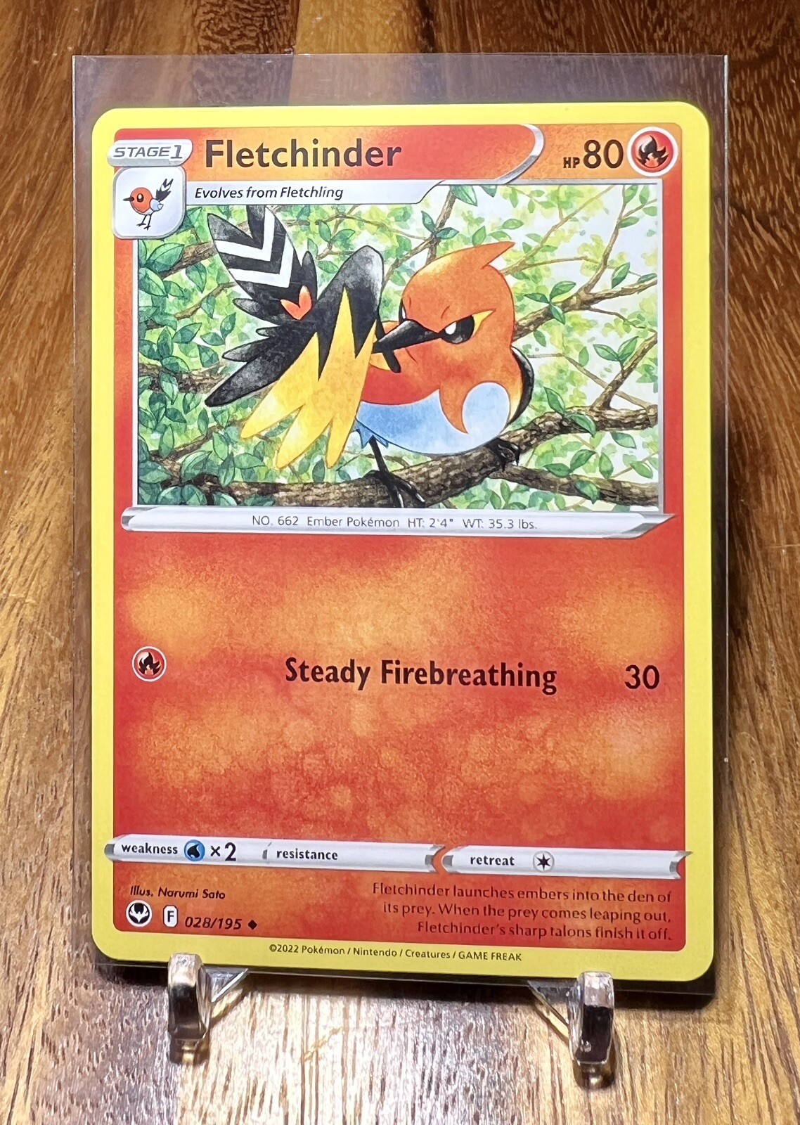 Fletchinder 028/195 Non Holo Silver Tempest Pokemon Card NM | eBay