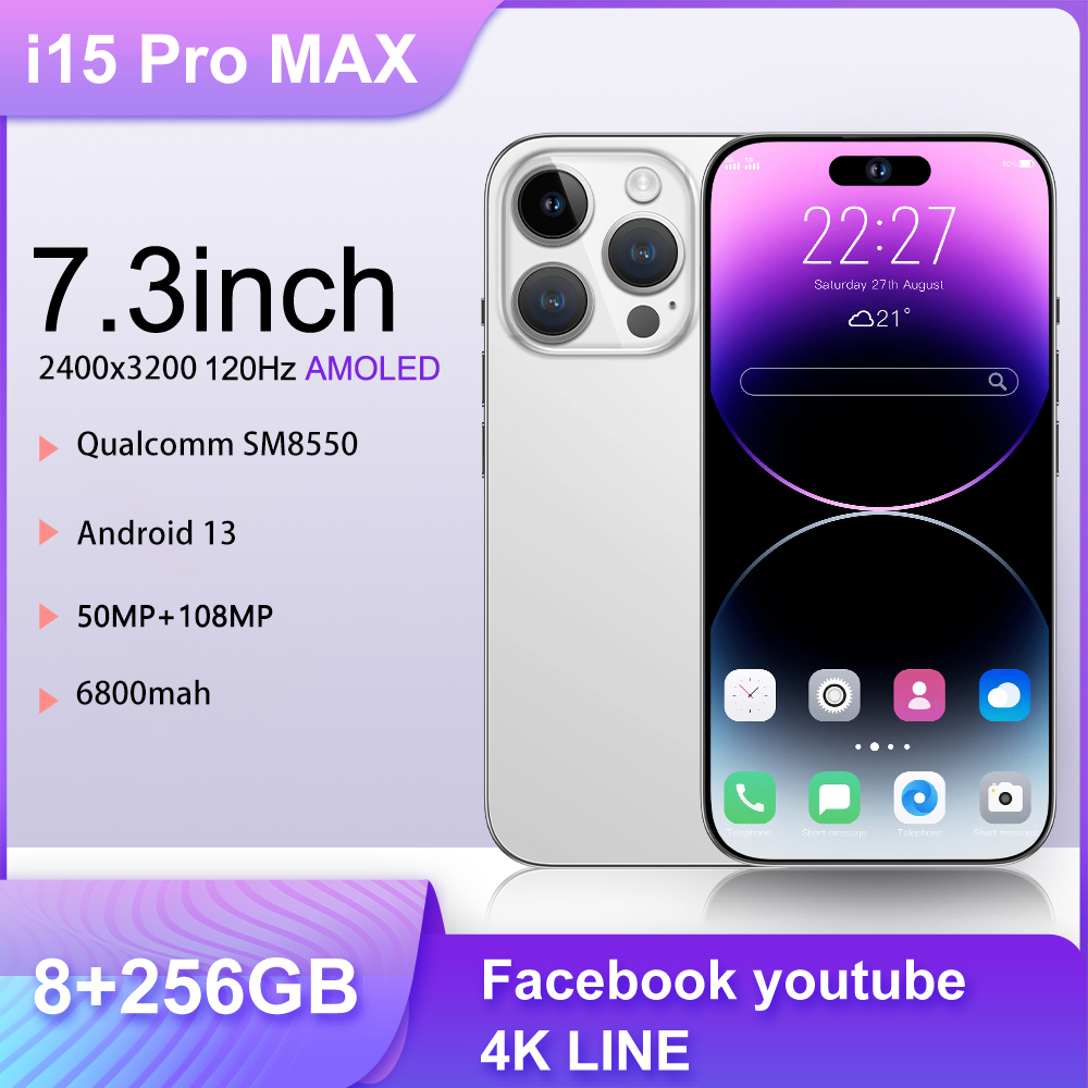 I15 Pro Max smartphone 8GB+256GB 7.3'' Android13 dual SIM unlocked ...