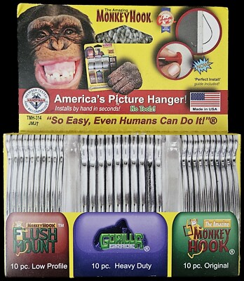 Monkey Hooks Picture Hangers Home and Office Pack, Gorilla Hook, Drywall Hooks | eBay