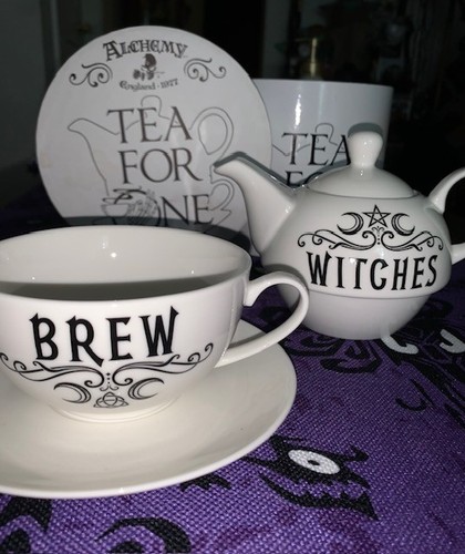 Witches Brew Tea Pot Set "Tea For One" Bone China Alchemy England NEW ...