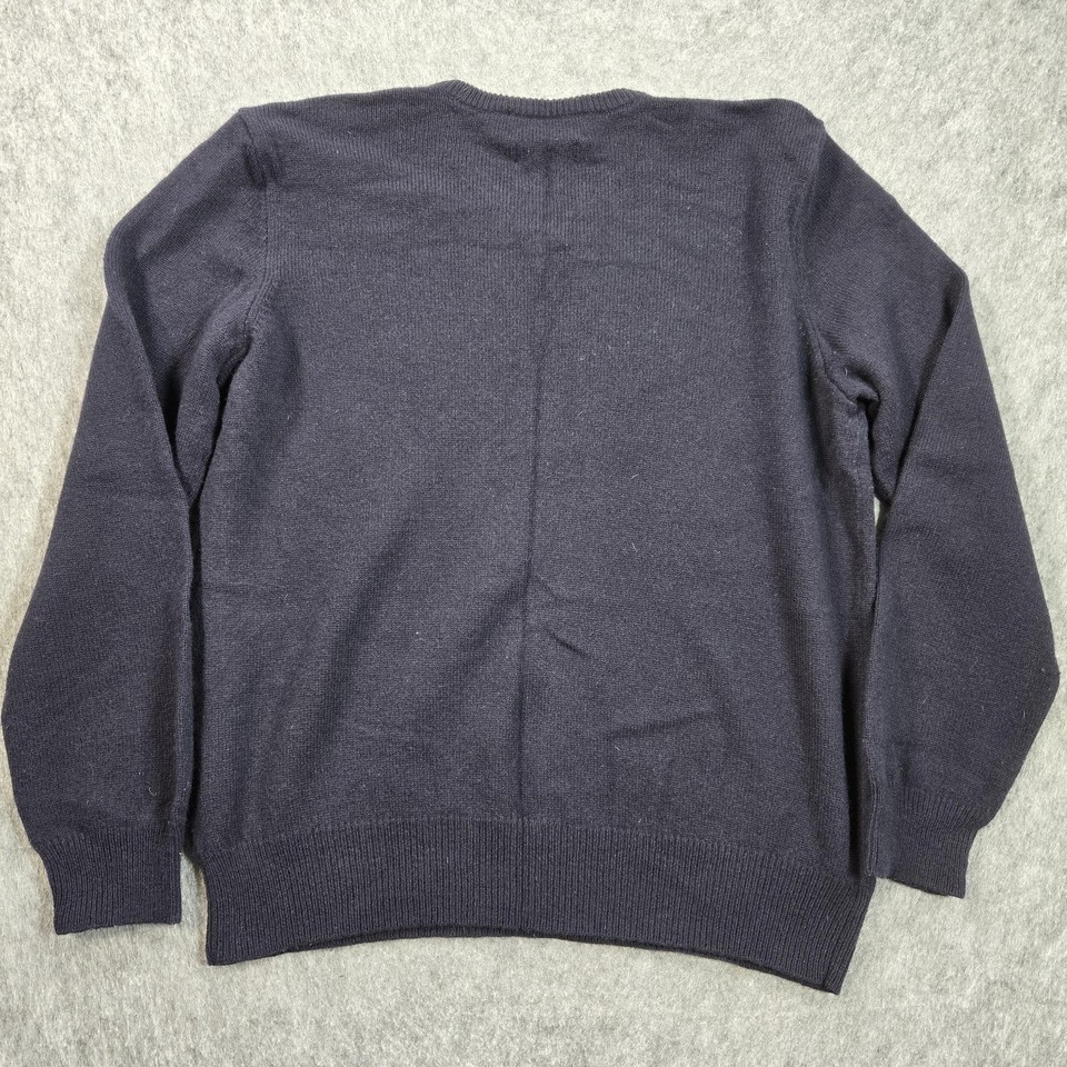 Polo Ralph Lauren Sweater Mens Large Navy Blue Lambswool V Neck Knit ...