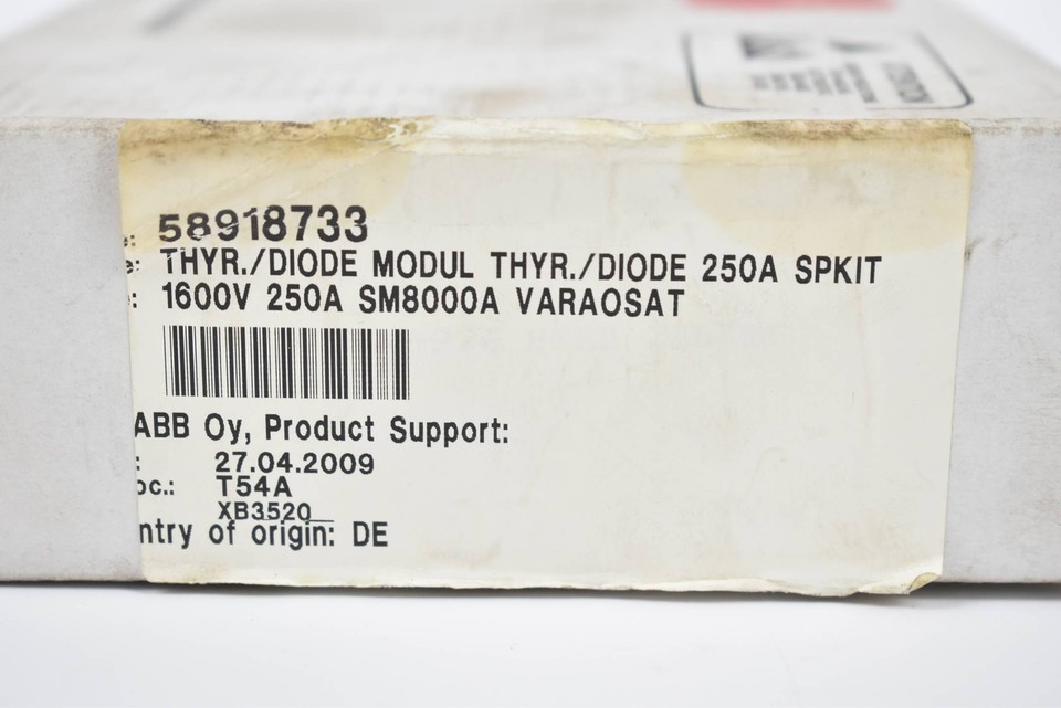 ABB THYR./DIODE MODUL THYR./DIODE 250A SPKIT 58918733 | eBay